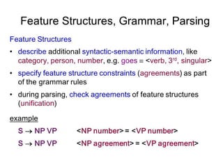 feature structure and unification NLP,what is Unification, Feture structure in NLP | PPTX