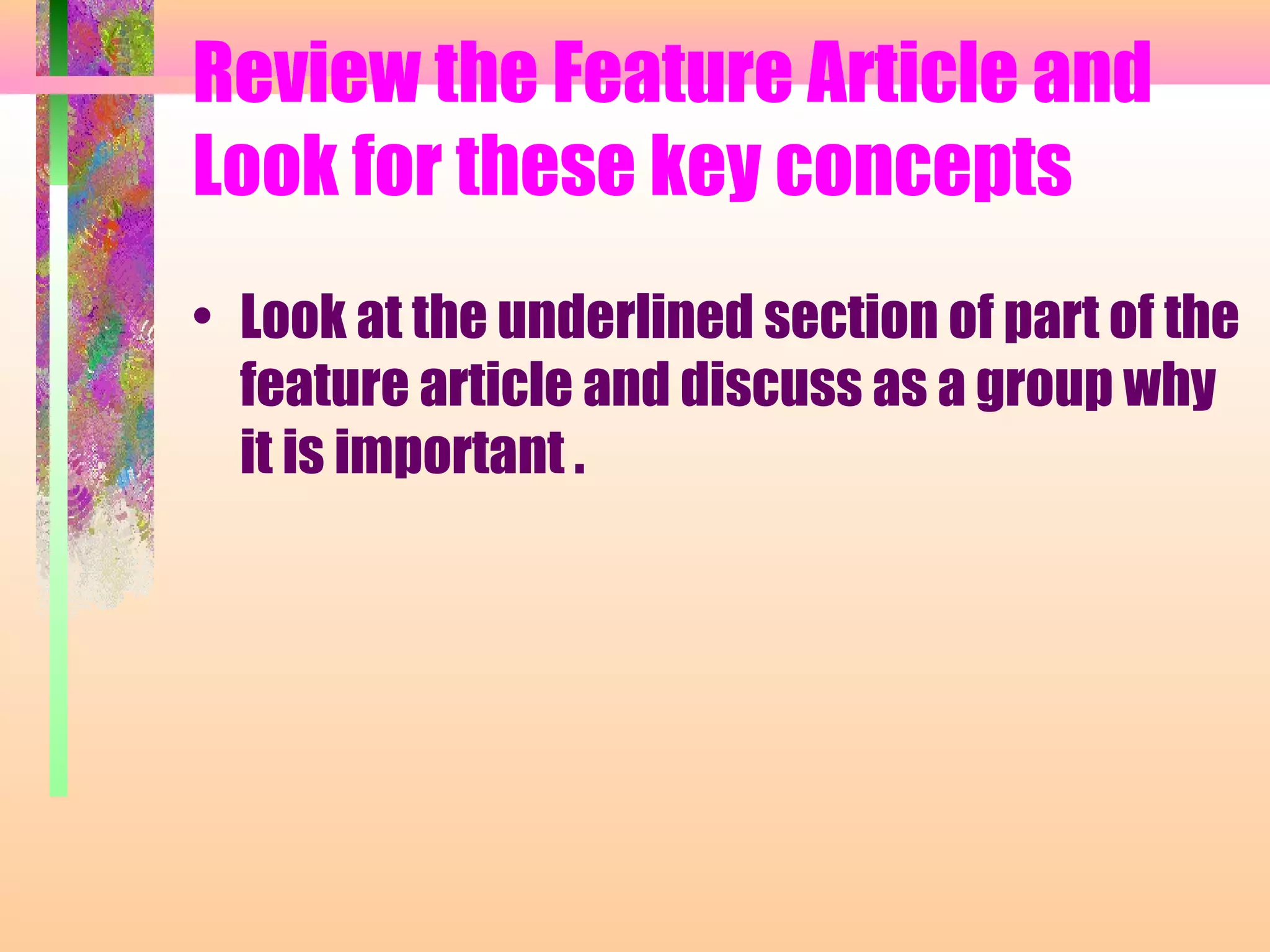 Feature article (language arts) | PPT