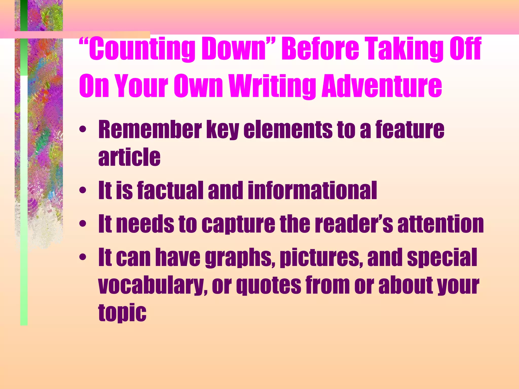 Feature article (language arts) | PPT