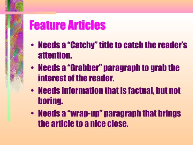 Feature article (language arts) | PPT