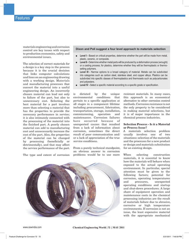 Material Selection - Challenge for Corrosion Management in Process Plants | PDF
