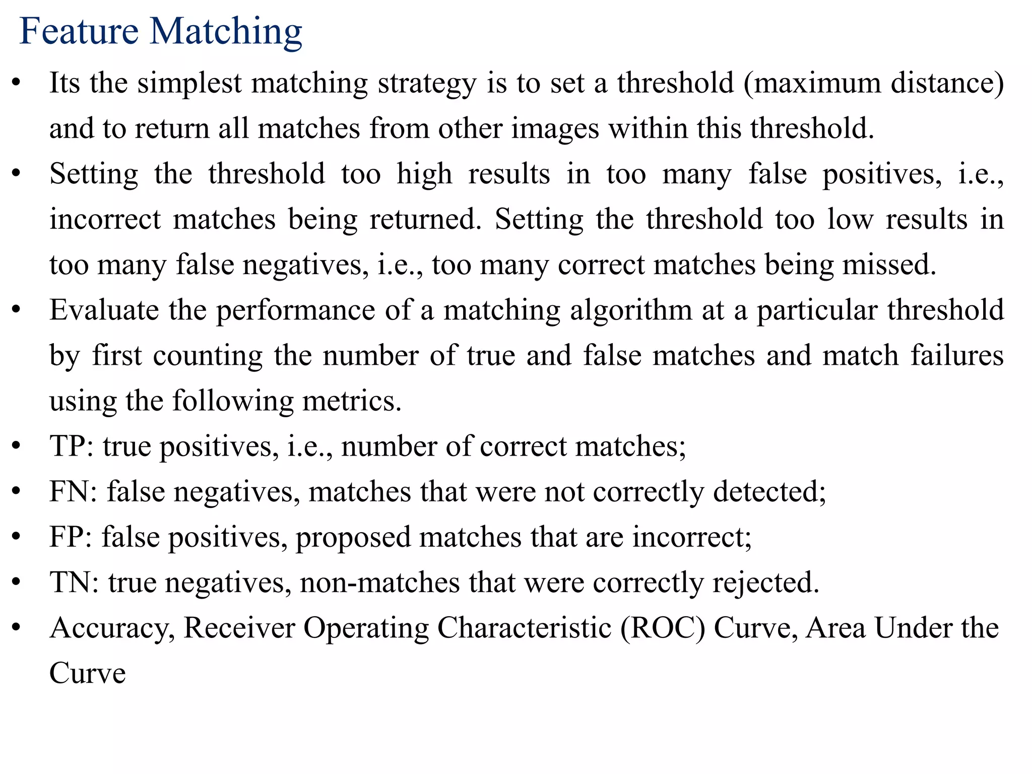 Feature detection and matching | PDF