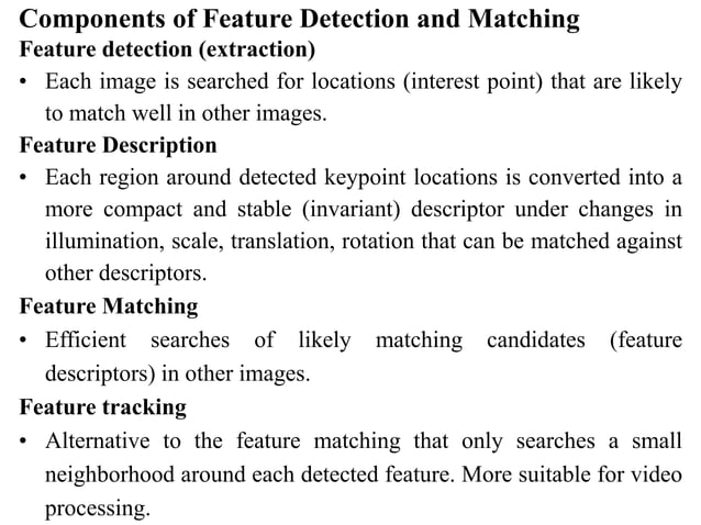 Feature Detection And Matching Ppt