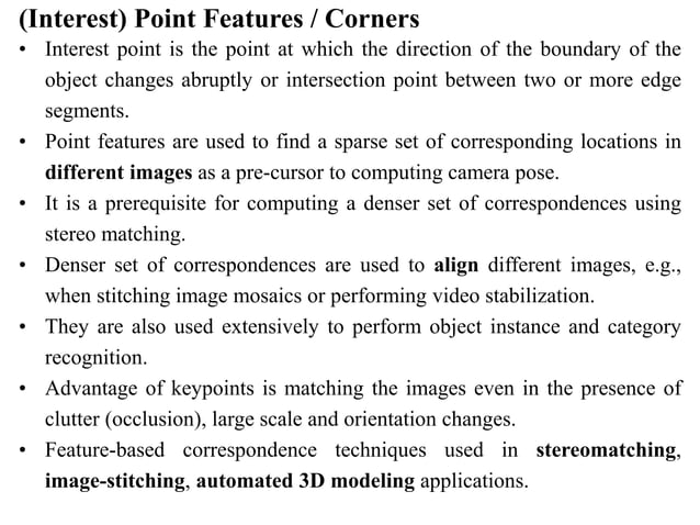 Feature Detection And Matching Ppt