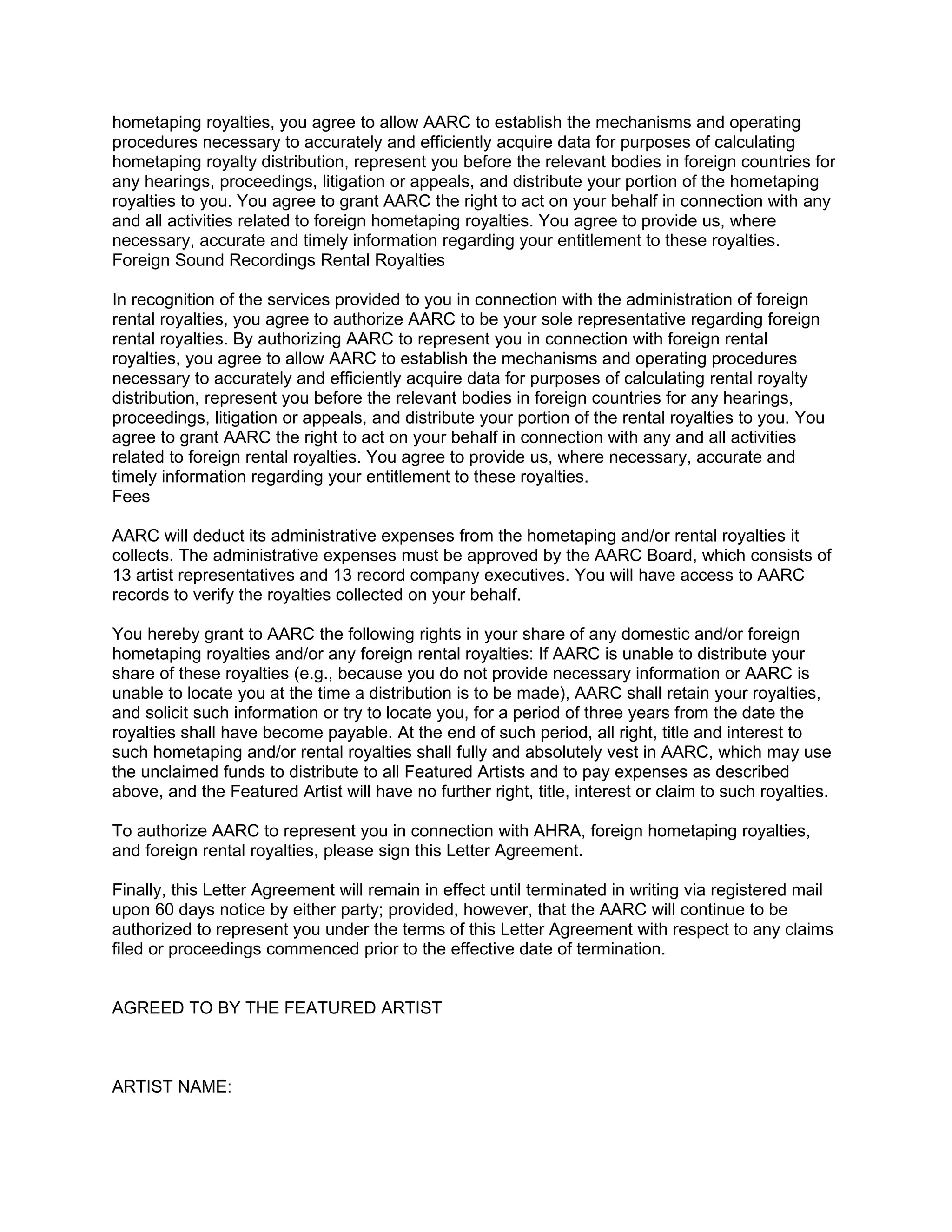 Featured recording artist authorization letter.txt