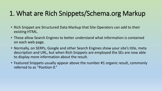 Featured snippets a privilege, not a right! 1 | PPT