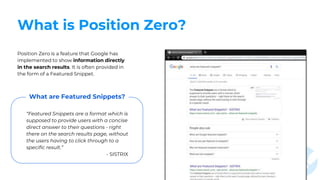 Featured Snippets - How to Get Position Zero | PPT
