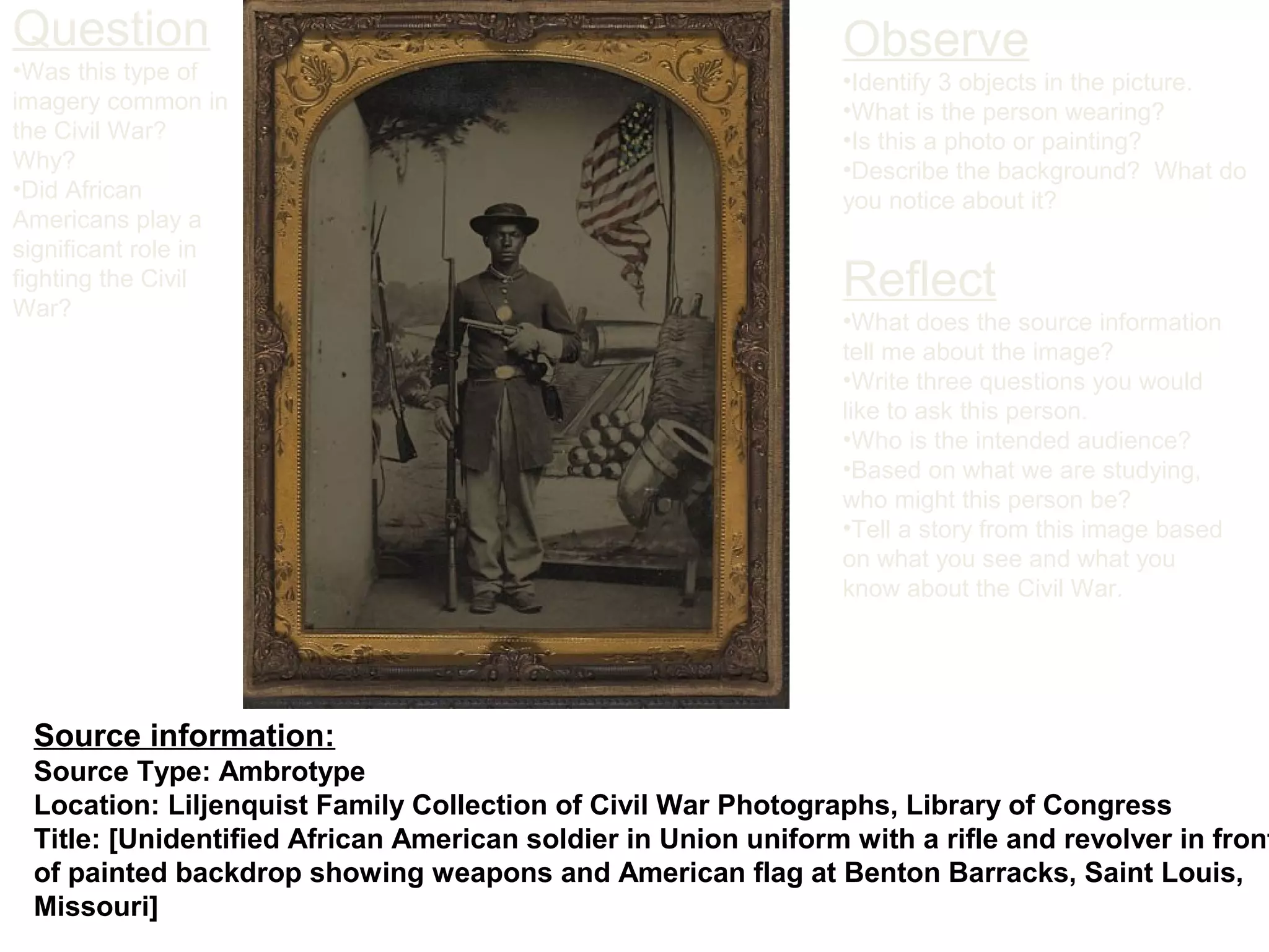 Historical Inquiry - Civil War Soldier | PPT