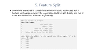 Feature engineering | PPTX