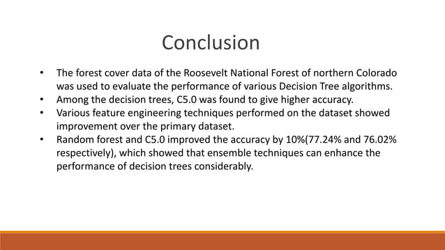 Feature Engineering on Forest Cover Type Data with Decision Trees | PPTX