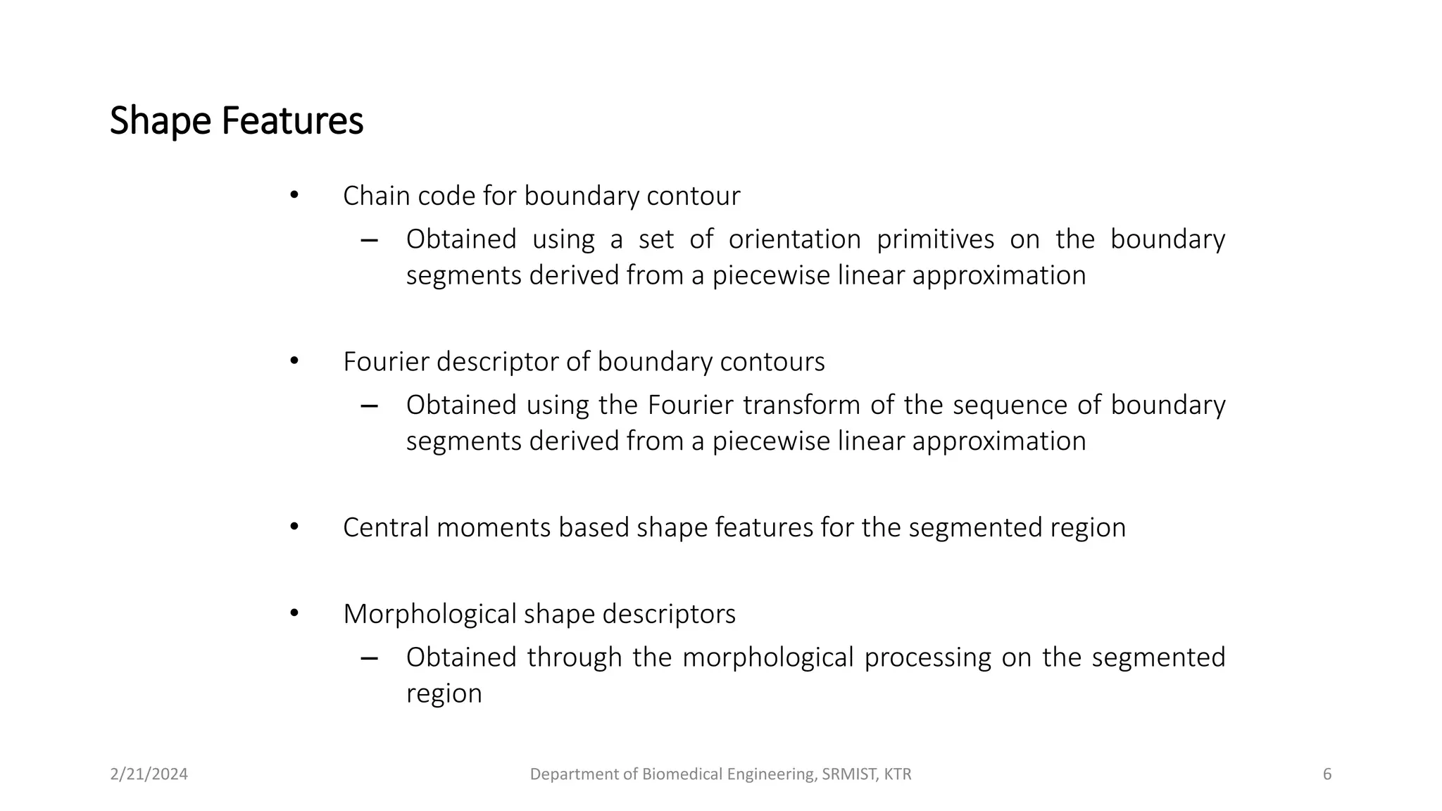 Feature Extraction in image processing- Shape.pptx | Technology & Computing
