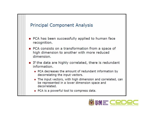Feature Extraction and Principal Component Analysis | PPT | Technology & Computing
