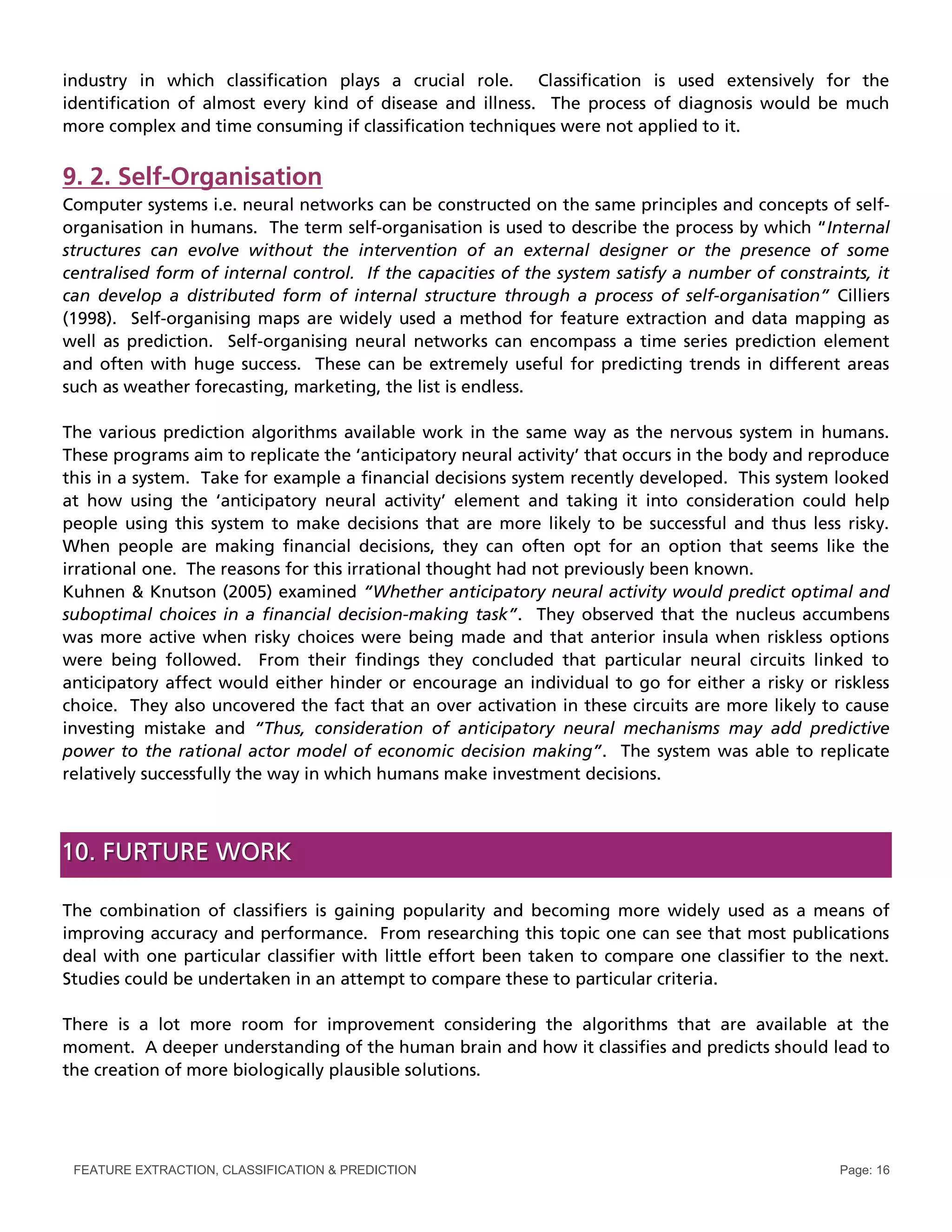Brainwave Feature Extraction Classification And Prediction Pdf Science