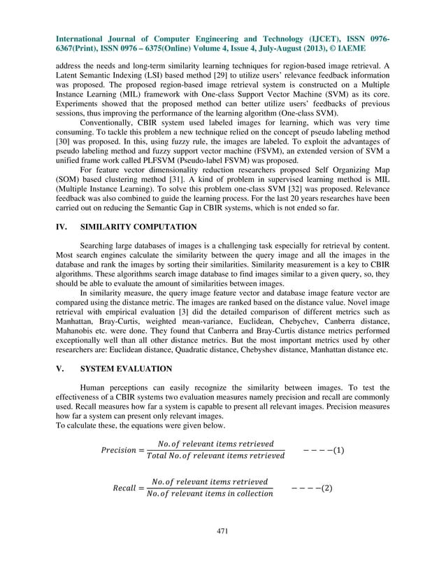 Feature Extraction Techniques On Cbir A Review Pdf