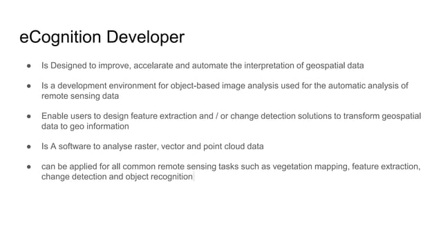 Feature extraction with eCognition developer | PPTX