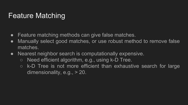 Computer Vision: Feature matching with RANSAC Algorithm | PPT