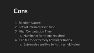 Computer Vision: Feature matching with RANSAC Algorithm | PPT