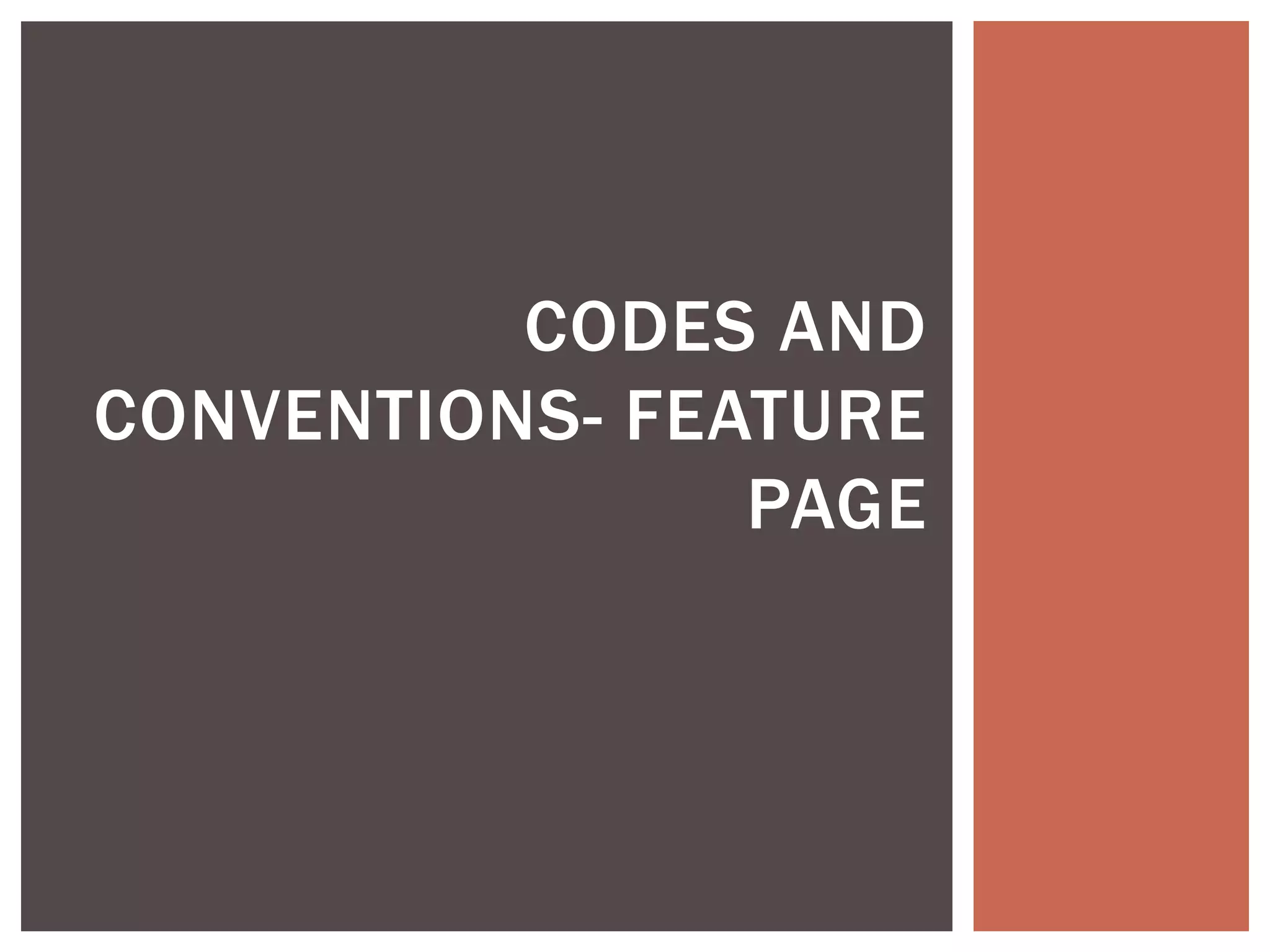 Feature page codes and conventions | PPTX