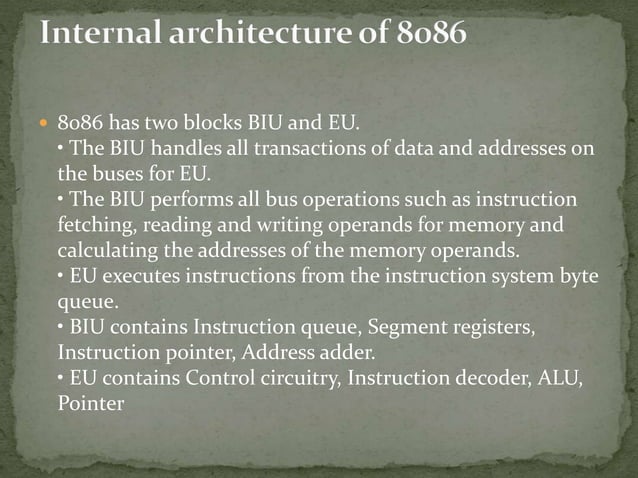 Internal Architecture of 8086 | PPTX