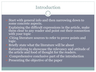 Parts of Research paper | PPTX | Science