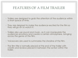 Features and Conventions of Film Trailers | PPTX