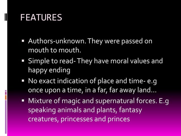 Features and functions of folktales | PPTX