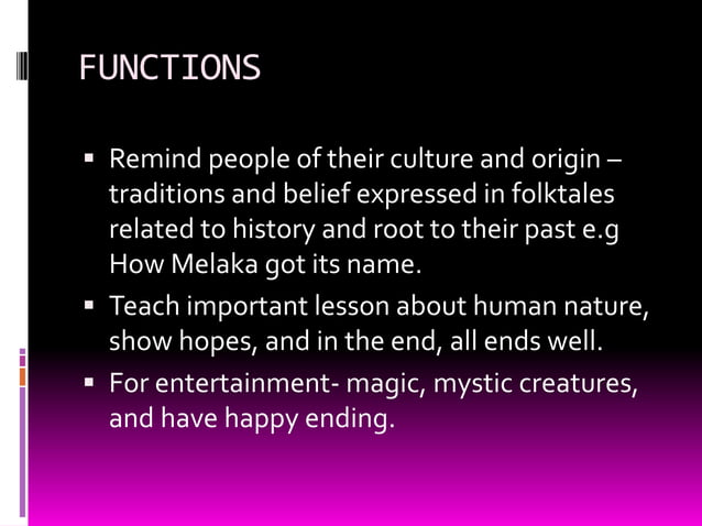 Features and functions of folktales | PPTX