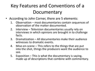Features And Types Of Documentaries | PPTX