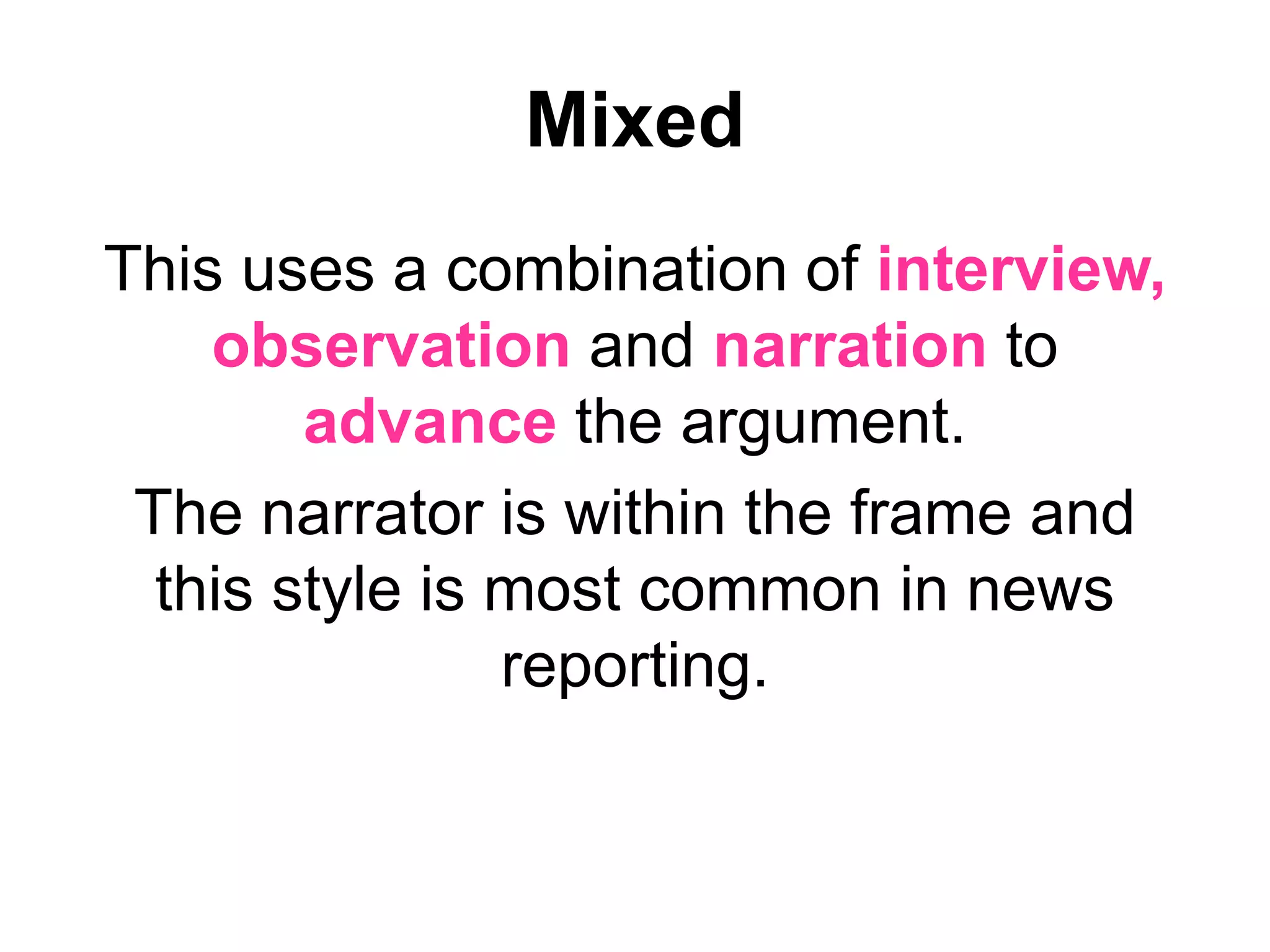 Features and types of documentaries | PPT