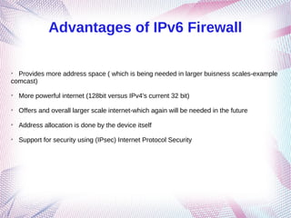 Features & benifits of ipv6 firewall | PDF