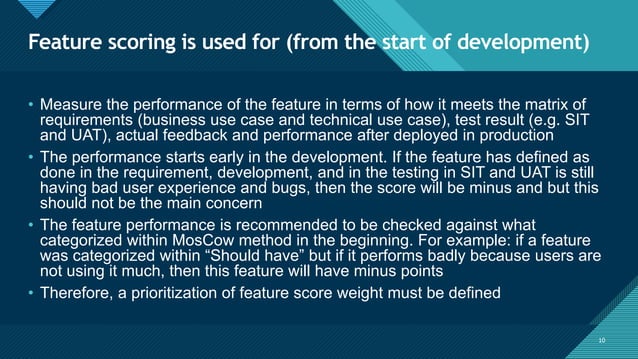 Feature Scoring in Green Field Application Development and DevOps | PPT