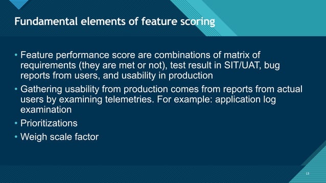Feature Scoring in Green Field Application Development and DevOps | PPT