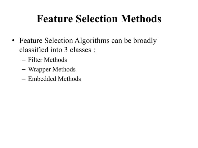 Feature selection | PPTX