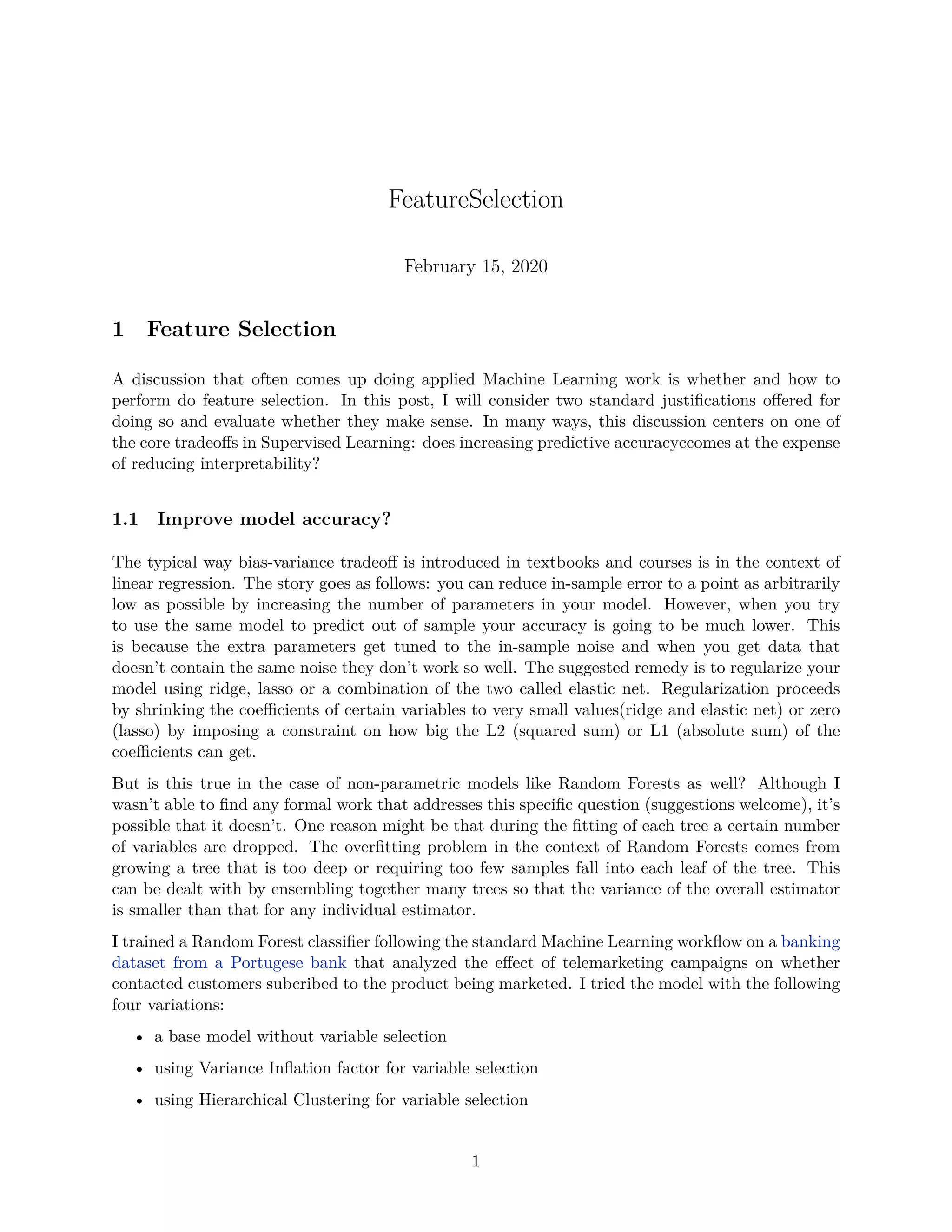 Feature selection | PDF