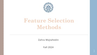 Feature Selections Methods | PPTX