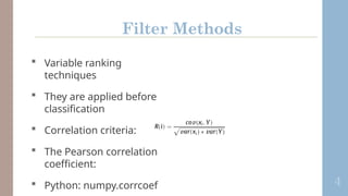 Feature Selections Methods | PPTX