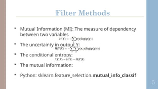 Feature Selections Methods | PPTX