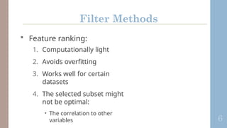 Feature Selections Methods | PPTX