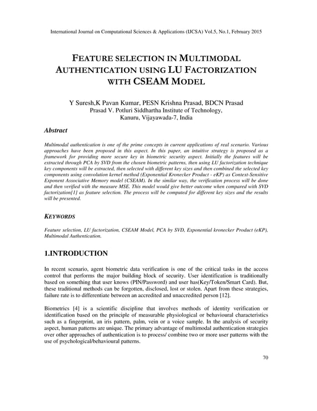 Feature selection in multimodal | PDF