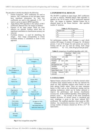 Feature selection using modified particle swarm optimisation for face recognition | PDF ...