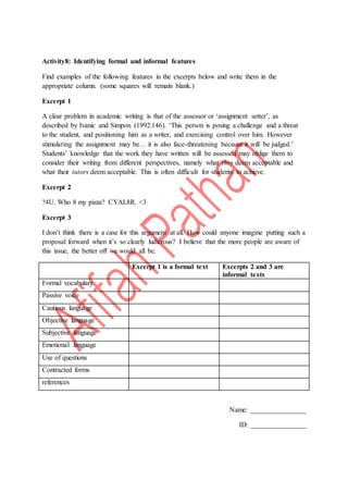 Features of academic writing | DOCX