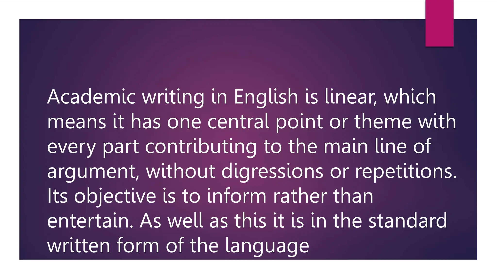 The Ten Features of English Academic Writing | PPTX
