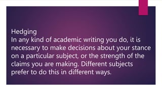 The Ten Features of English Academic Writing | PPTX