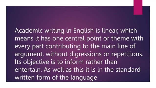 The Ten Features of English Academic Writing | PPTX | Poetry | Books ...