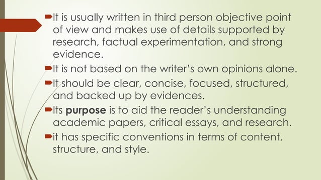 FEATURES OF ACADEMIC WRITING POWERPOINT .pptx