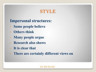 Features of academic writing by archana.ppt