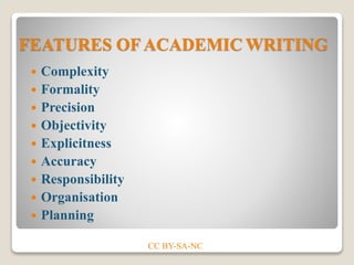Features of academic writing by archana.ppt