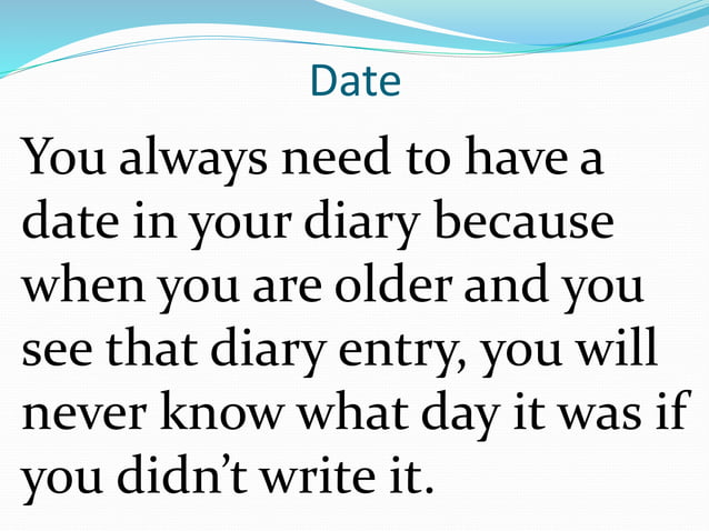 Features Of A Diary Entry | PPTX