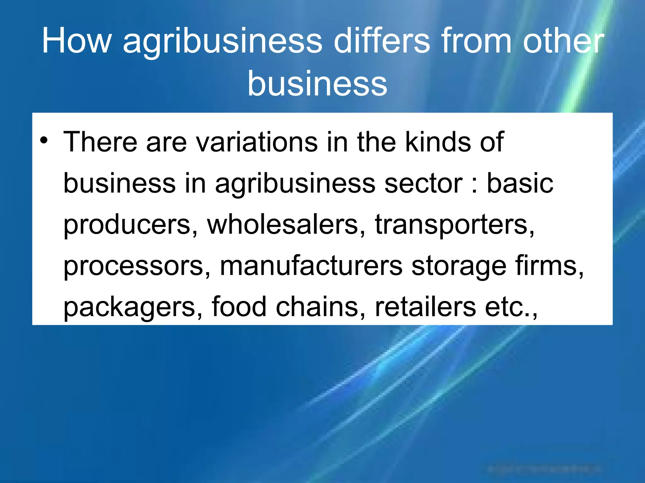 Features of agribusiness | PPT
