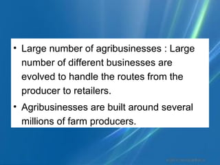 Features of agribusiness | PPT | Agriculture | Industries